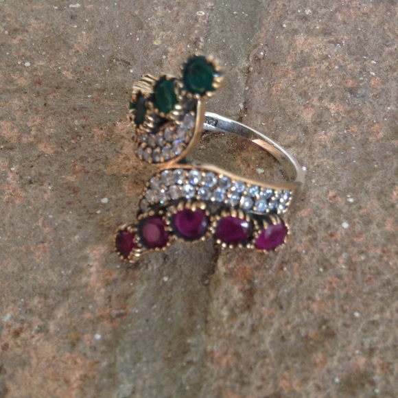 Jewelry | Handcrafted Ruby Emerald Topaz Ring | Poshmark