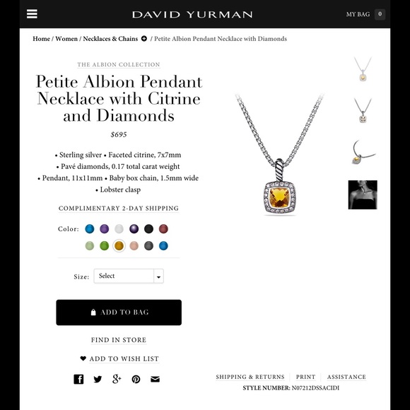 David Yurman | Jewelry | David Yurman Citrine Necklace W Authenticity ...
