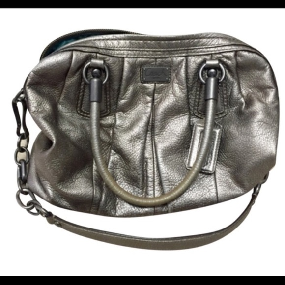 Coach | Bags | Coach Metallic Silver Purse | Poshmark