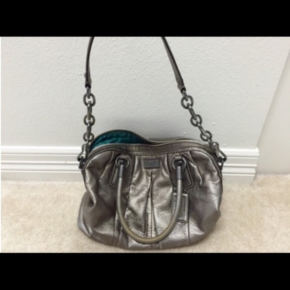 Coach | Bags | Coach Metallic Silver Purse | Poshmark