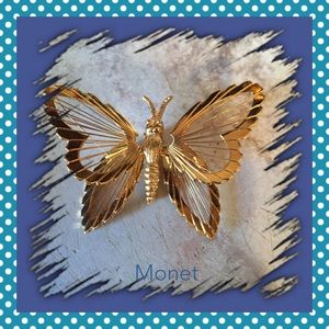 Monet | Jewelry | Monet Butterfly Golden Pin | Poshmark