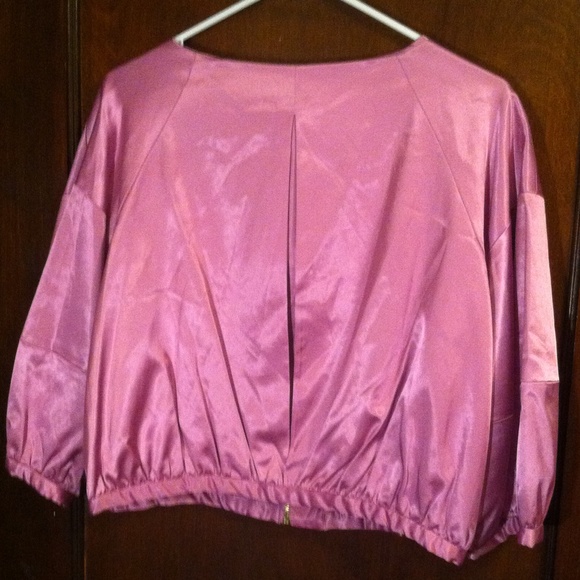ECI | Jackets & Coats | Eci New York Purple Satin Jacket | Poshmark