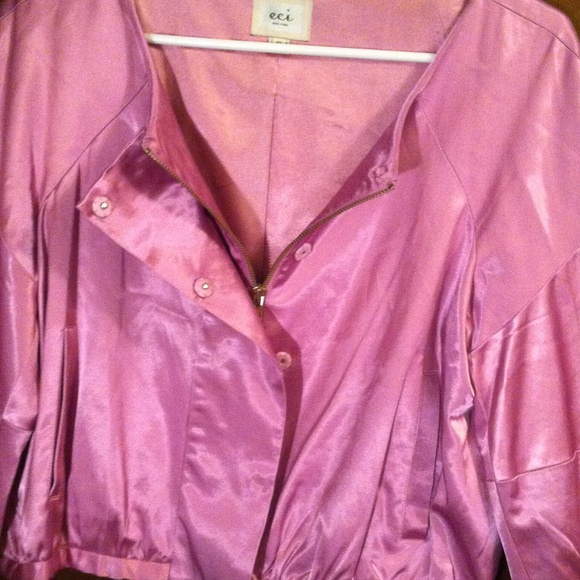 ECI | Jackets & Coats | Eci New York Purple Satin Jacket | Poshmark