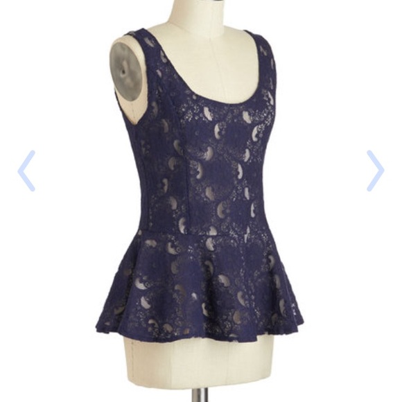 Modcloth | Tops | Modcloth Peplum Lace Top | Poshmark