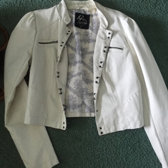 Jackets & Coats | G By Guess White Leather Jacket | Poshmark