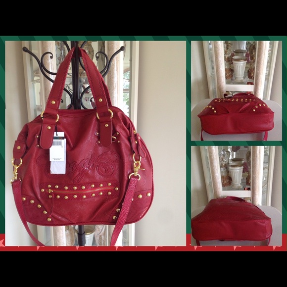 COOGI | Bags | Nwt Authentic Coogi Red Leather Studded Handbag | Poshmark