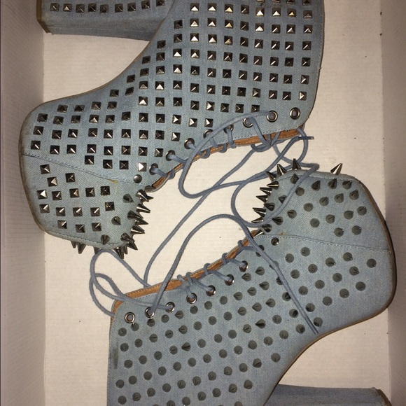 Jeffrey Campbell | Shoes | Rare Jeffrey Campbell Denim Allspiked Litas ...