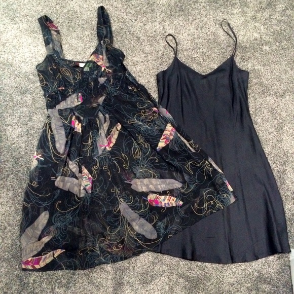 Anthropologie | Dresses | Anthro Feather Quill Dress 0 Silk | Poshmark