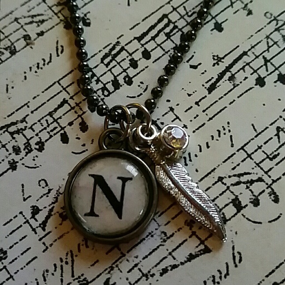 Jewelry | Vintage Inspired Type Key Necklace Initial N | Poshmark
