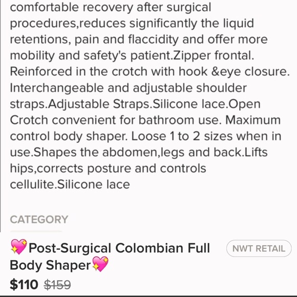 Other | Postsurgical Colombian Full Body Shaper | Poshmark