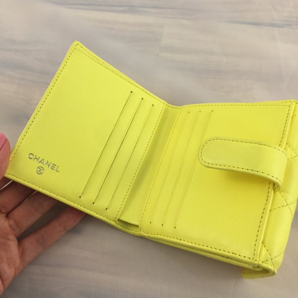 CHANEL | Bags | Chanel Bifold Small Wallet In Neon Yellow | Poshmark