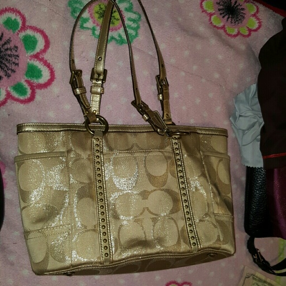 Coach | Bags | Gold Sparkly Coach Purse | Poshmark