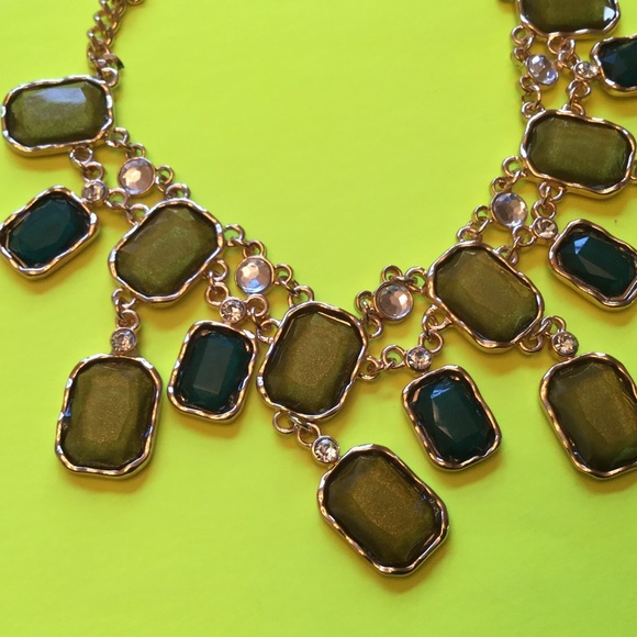 Laura Ford | Jewelry | Laura Ford Green And Gold Necklace | Poshmark