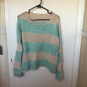 Nasty Gal | Sweaters | Nasty Gal Fuzzy Striped Sweater Sm | Poshmark