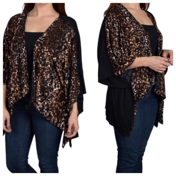 Sweaters | Batwing Sleeve Shrug With Front Animal Print | Poshmark