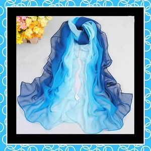 Accessories | Blue Sheer Chiffon Scarf | Poshmark