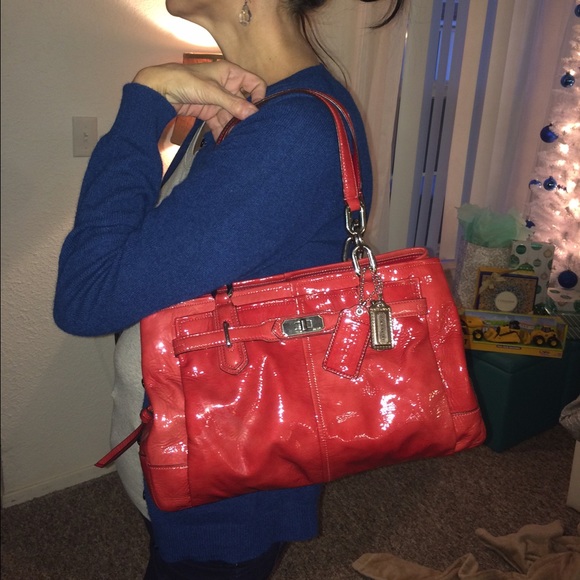 Coach | Bags | Gorgeous Red Patent Leather Coach Handbag | Poshmark