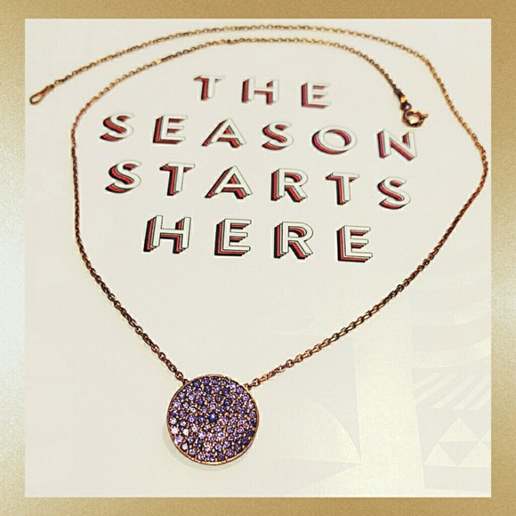Saks Fifth Avenue | Jewelry | Saks Purple Crystal Medallion Neckalce W ...