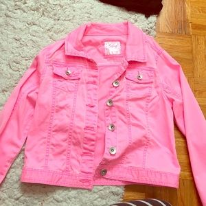Justice | Jackets & Coats | Bright Pink Jean Jacket | Poshmark