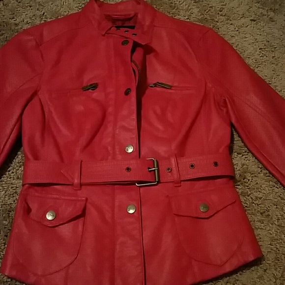Guess | Jackets & Coats | Sold Not For Sale Guess Red Leather Jacket ...