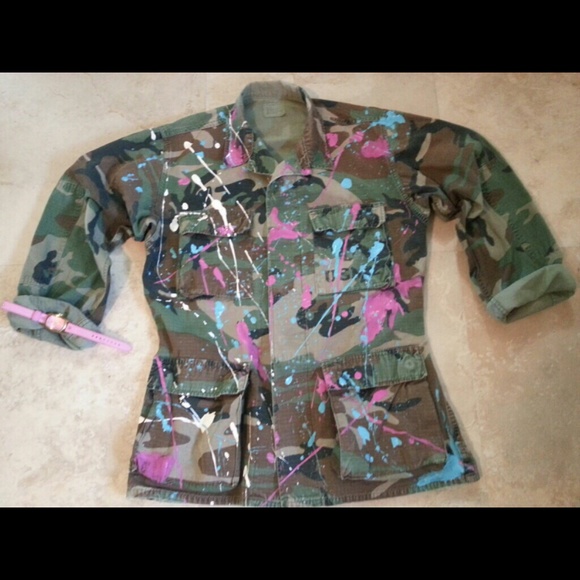Jackets & Coats | Custom Painted Army Jacket | Poshmark