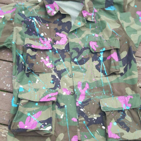 Jackets & Coats | Custom Painted Army Jacket | Poshmark
