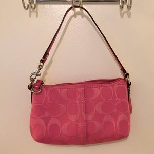 coach hot pink small handbag on Poshmark