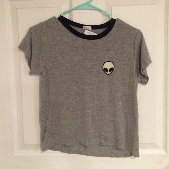 Brandy Melville | Tops | Brandy Melville John Galt Alien Gray Tshirt ...