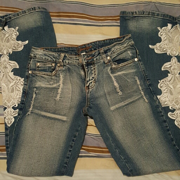 Younique | Jeans | Host Pick Cute Lace Trim Jeans | Poshmark