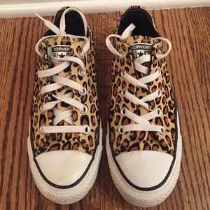 41% off Converse Shoes - Customized red and cheetah print converse from ...