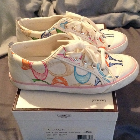 Coach | Shoes | Coach Multi Colorwhite Sneakers 6cm S Scrc | Poshmark