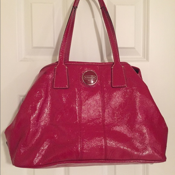 Coach | Bags | Authentic Coach Red Leather Handbag | Poshmark