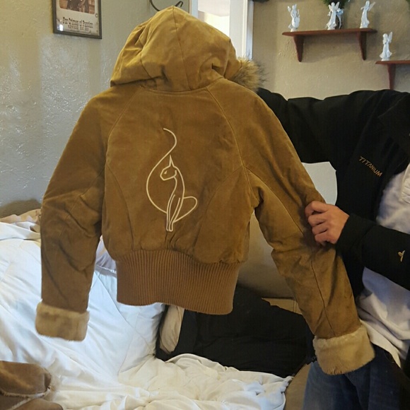 Baby Phat | Jackets & Coats | Brown Suede Baby Phat Coat Fur Filled ...