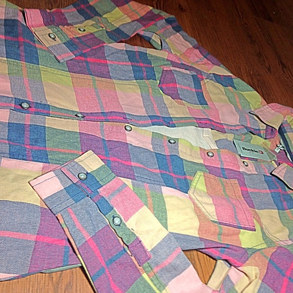 Buckle | Tops | Buckle Pastel Checked Flannel | Poshmark