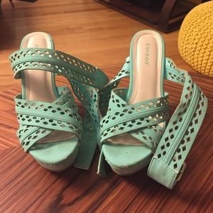 Shoes | Vintage Turquoise Platform Heels | Poshmark