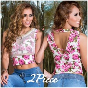 Tops | 2piece Floral Print Top | Poshmark