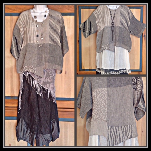 YaNo | Tops | Rough Linen Texture Asymmetrical Lagenlook Tunic | Poshmark