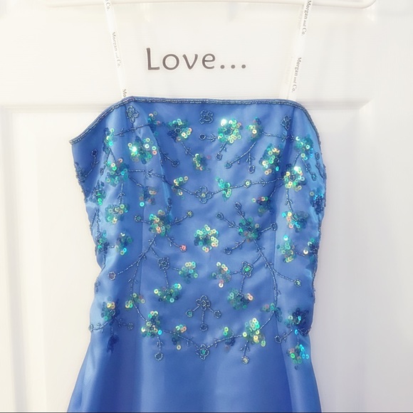 Morgan & Co. | Dresses | Formal Prom Strapless Blue Long Dress | Poshmark