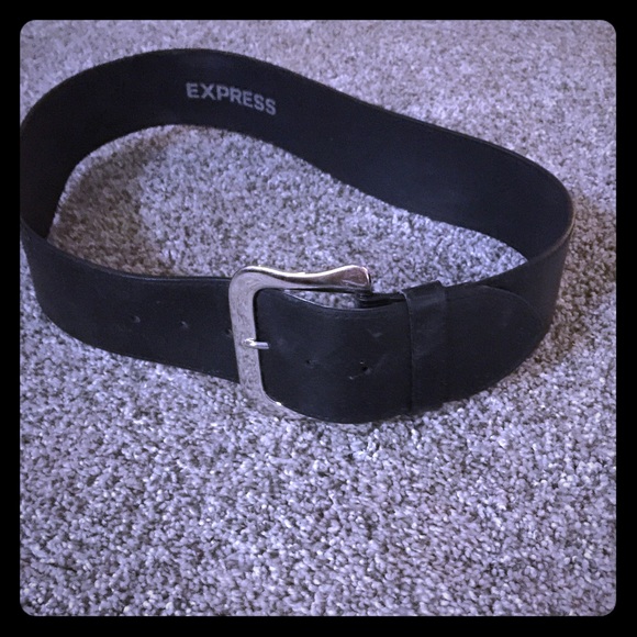 Express | Accessories | Thick Black Leather Express Belt Like New ...