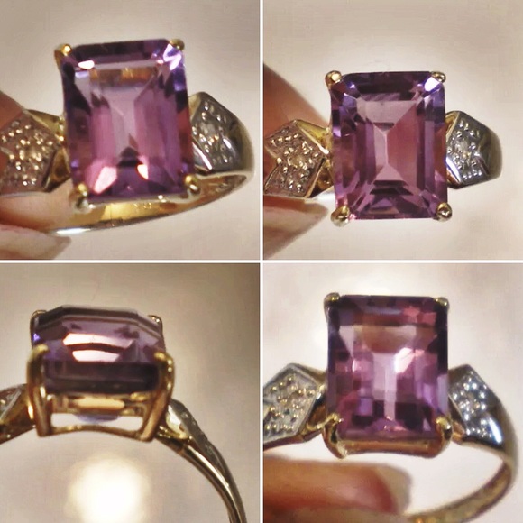 Jewelry | Solid 1k Yellow Gold Genius Amethyst Ring | Poshmark