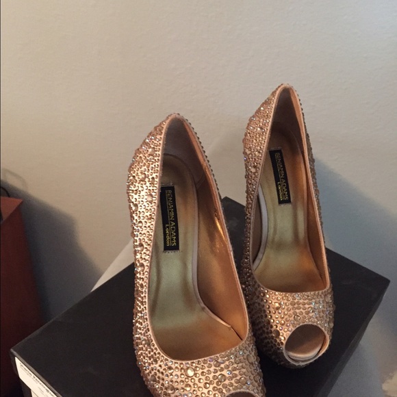 Benjamin Adams | Shoes | Champagne Rhinestone Wedges | Poshmark