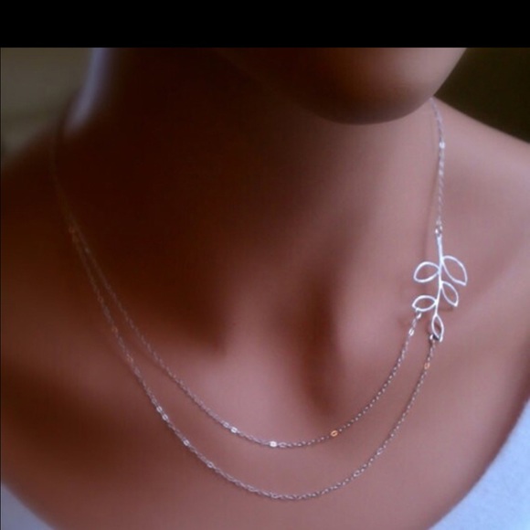 Jewelry | Double Chain Leaf Charm Necklace | Poshmark