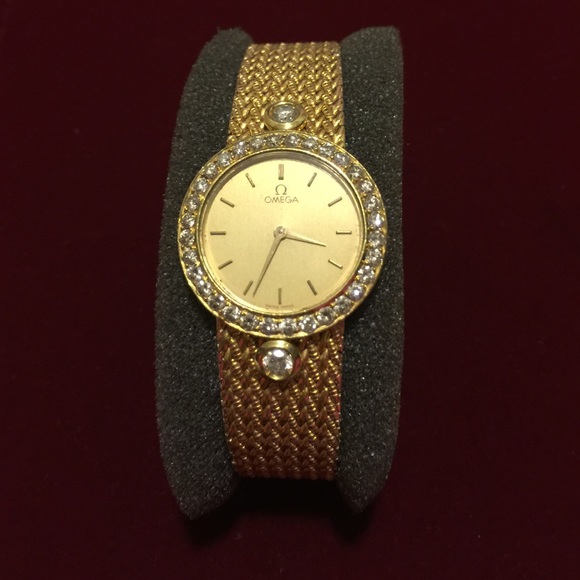 Omega | Jewelry | Authentic 8k Solid Gold Omega Mesh Bracelet Watch ...