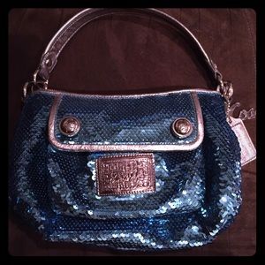 Coach | Bags | Blue Sequin Coach Purse | Poshmark