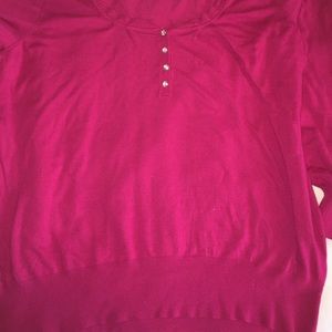 Covington | Tops | Long Sleeve Pink Top Jewel Button Detail | Poshmark