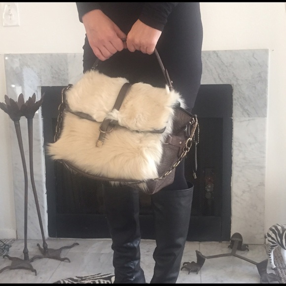 Coach | Bags | Coach Limited Edition Pinnacle Leather Fur Eva | Poshmark