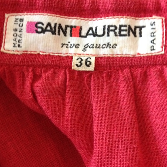 Yves Saint Laurent | Tops | Ysl Linen Topvintage Red | Poshmark