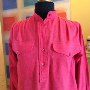 Yves Saint Laurent | Tops | Ysl Linen Topvintage Red | Poshmark