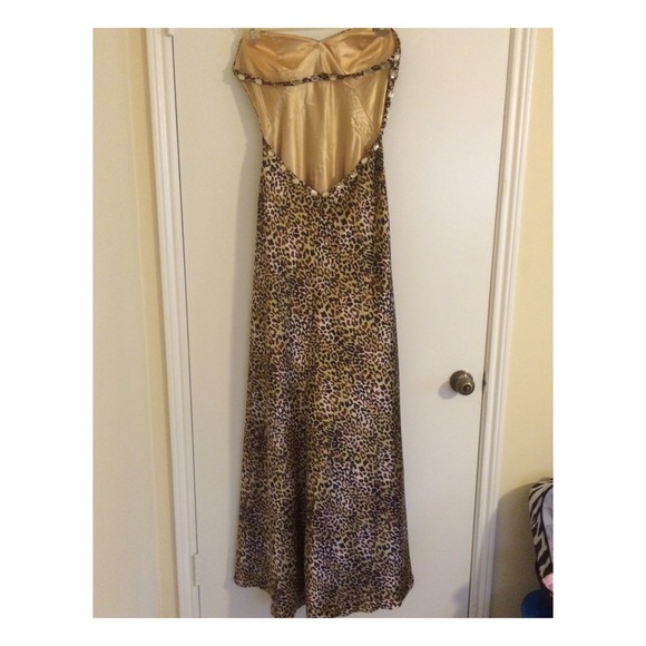 Dresses | Gold Cheetah Print Strapless Prom Dress | Poshmark