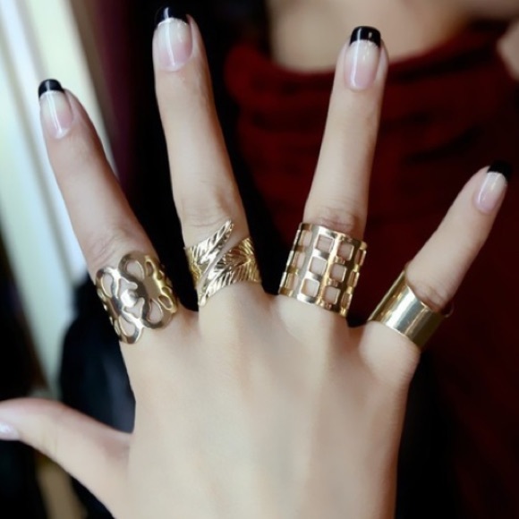 Jewelry | Set Of 4 Gold Rings | Poshmark